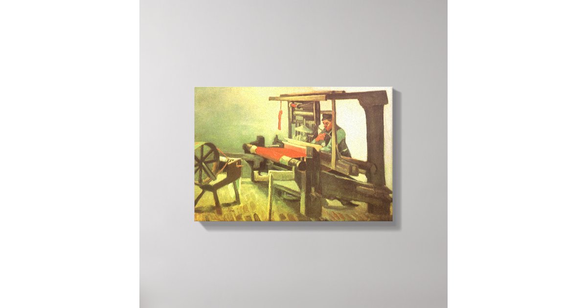Vincent van Gogh Weaver Facing Left Spinning Wheel Canvas Print | Zazzle