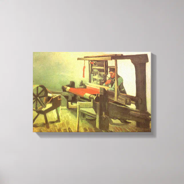 Vincent van Gogh Weaver Facing Left Spinning Wheel Canvas Print | Zazzle