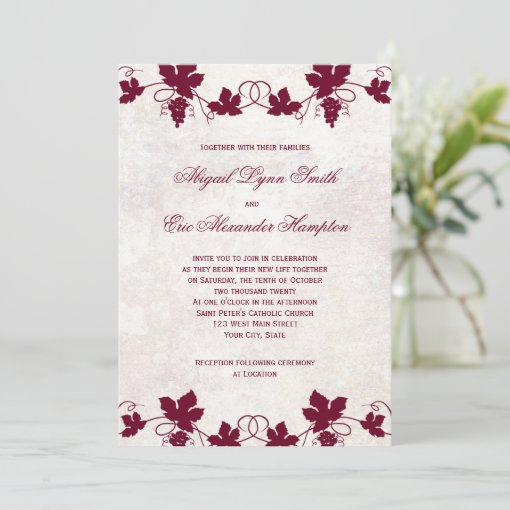 Vineyard Wedding Invitations | Zazzle