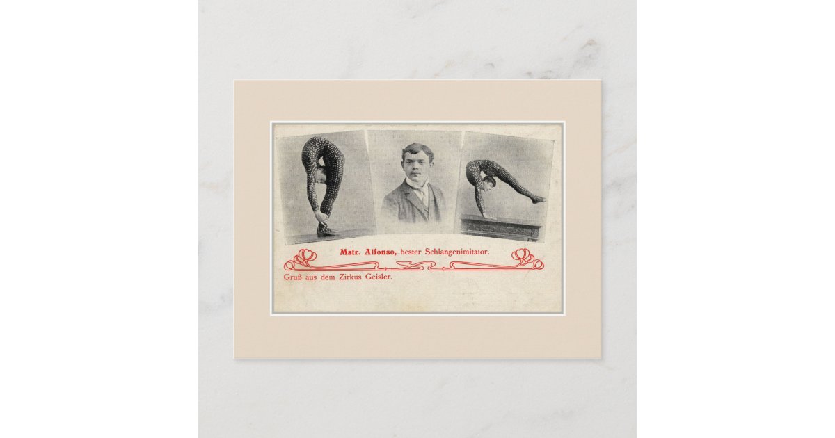 Vintage 1890s German circus, contortionist ad Postcard | Zazzle