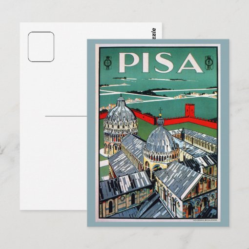 Vintage 1920s Pisa Italian travel Postcard | Zazzle
