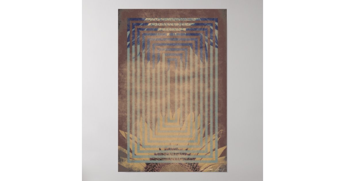 Vintage 3 | Clipped Upside Down Rectangular Flower Poster | Zazzle