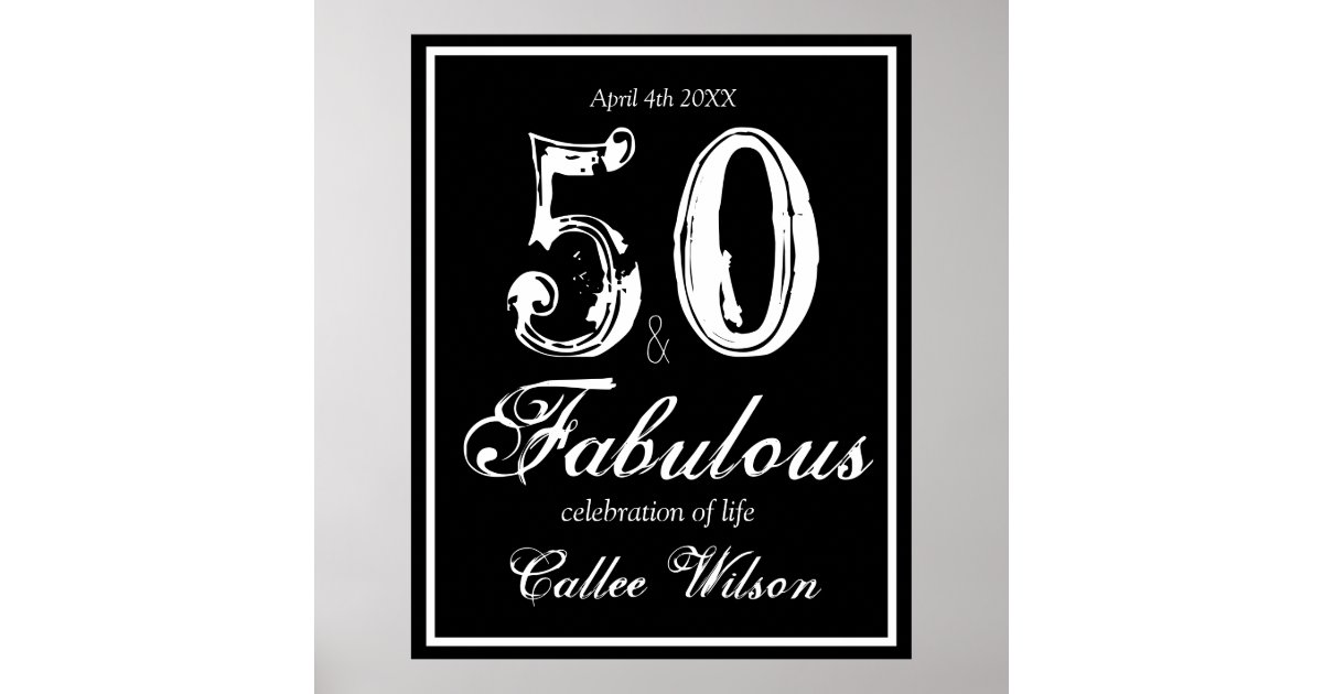 Vintage 50th Birthday Party Customizable Poster Zazzle