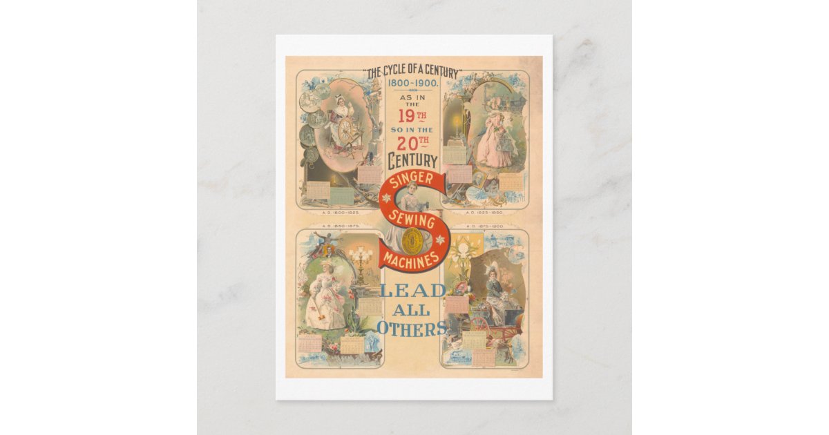 Vintage Advertisement for Singer Sewing Machines Postcard | Zazzle