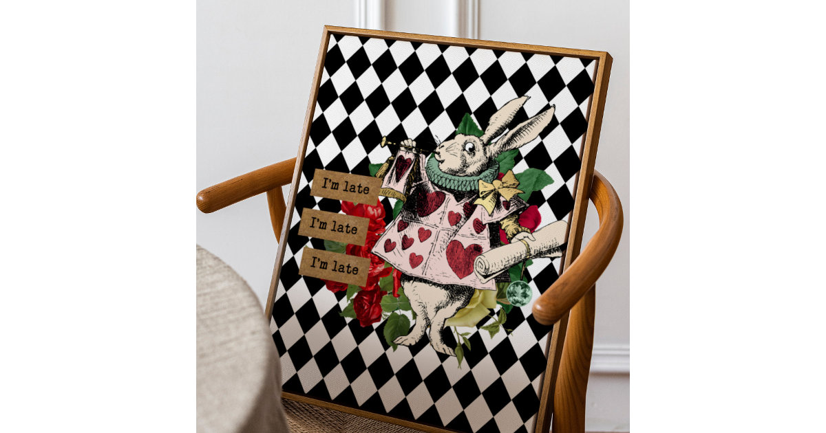 Vintage Alice in Wonderland White Rabbit Poster | Zazzle