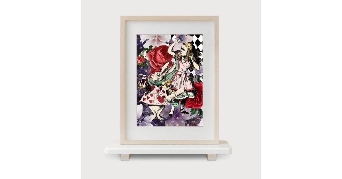 Vintage Alice in Wonderland White Rabbit Poster | Zazzle