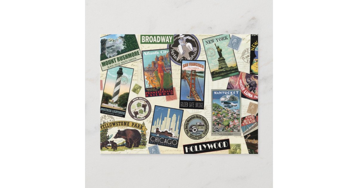 Vintage America Travel postcard | Zazzle