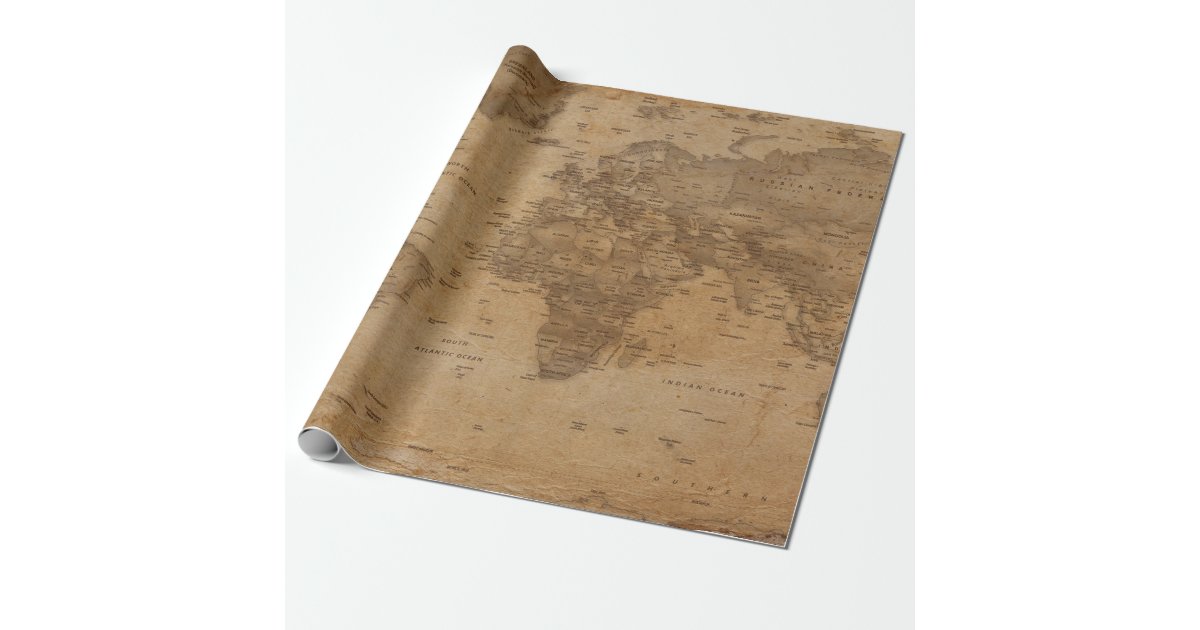 Vintage Antique World Map Wrapping Paper | Zazzle