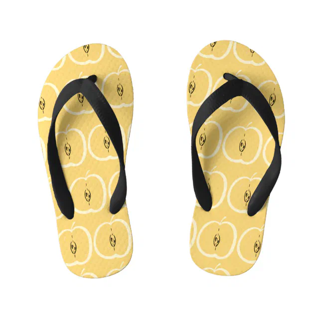 Vintage Apple Pattern: Wallpaper Design. Kid's Flip Flops | Zazzle