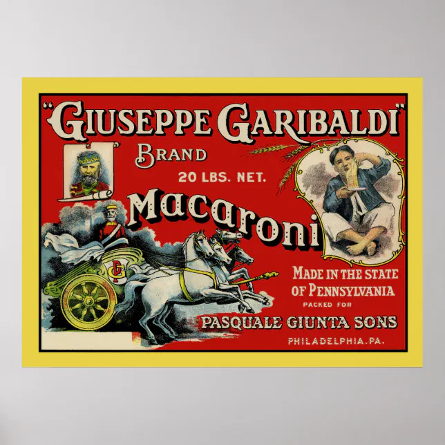 Vintage Art Macaroni Label Poster | Zazzle