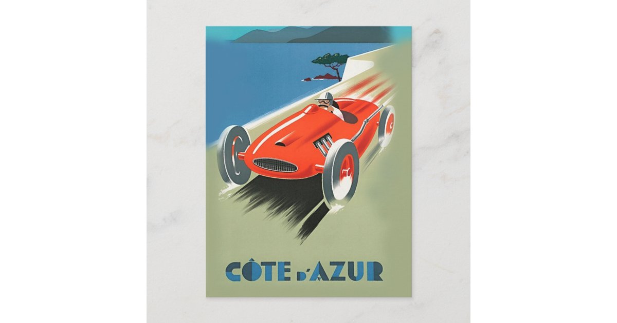 Vintage Auto Racing Postcard | Zazzle
