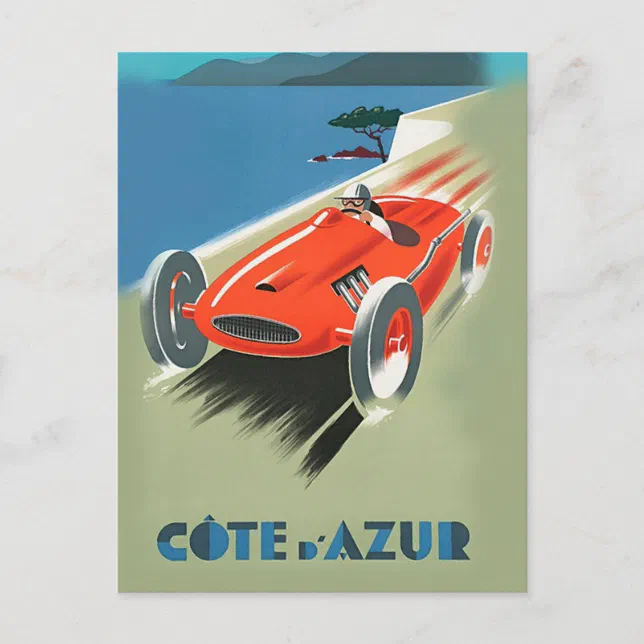 Vintage Auto Racing Postcard | Zazzle