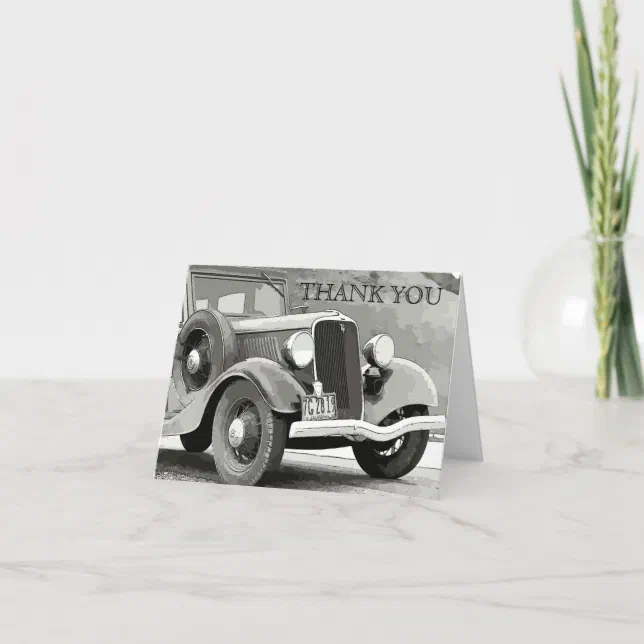 Vintage Auto Thank You Note Card | Zazzle