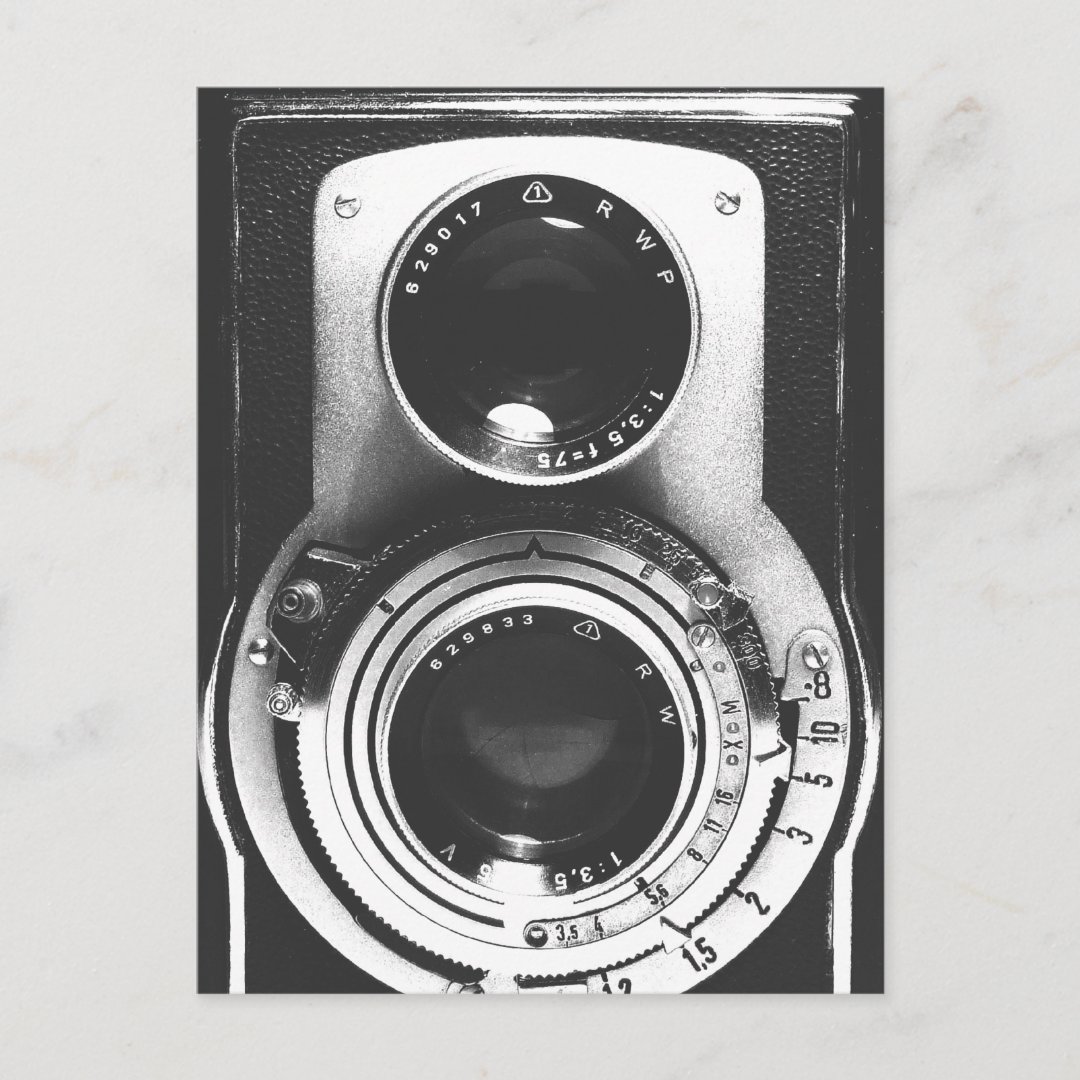 Vintage b&w Camera Postcard | Zazzle
