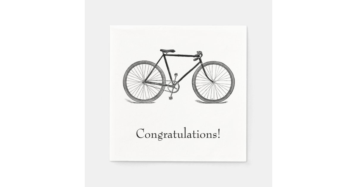 Vintage Bicycle Congratulations Napkin | Zazzle