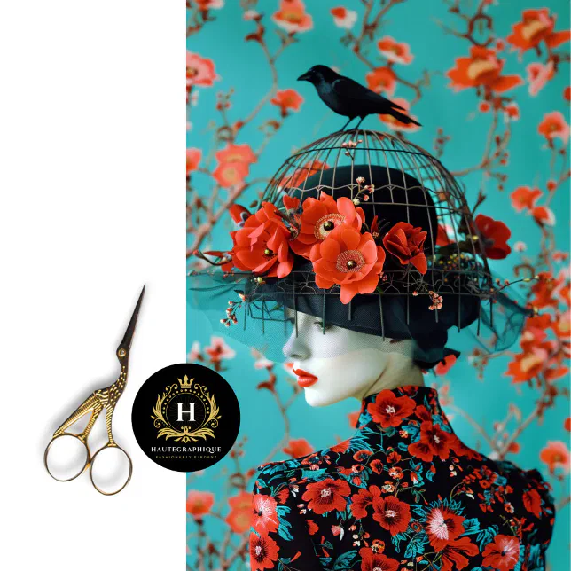 Vintage Birdcage Hat Floral Decoupage Tissue Paper | Zazzle