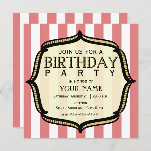 Vintage Birthday Party Invitation | Zazzle