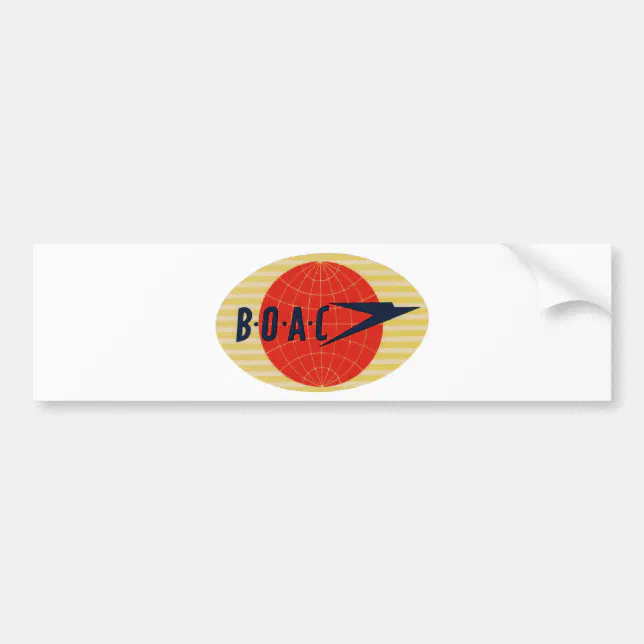 Vintage BOAC Airline Logo Bumper Sticker | Zazzle