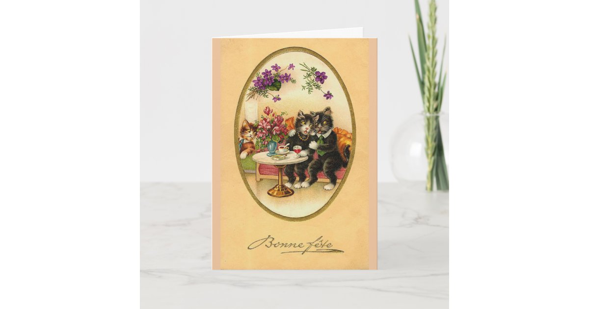 Vintage - Bonne Fete (Happy Birthday), Card | Zazzle