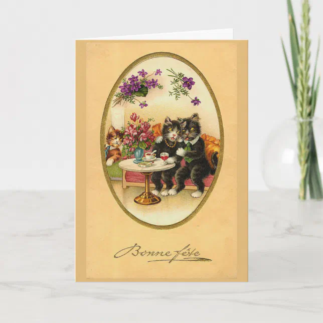 Vintage - Bonne Fete - Happy Birthday!, Card | Zazzle