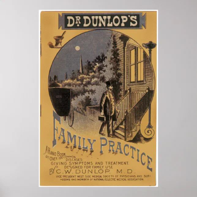 Vintage Book Cover Doctor Dunlop's Family Practice Poster | Zazzle