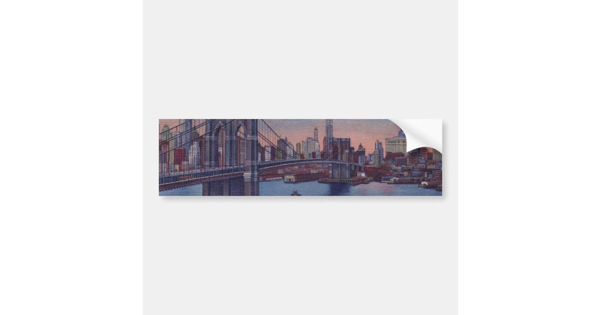 Vintage Brooklyn Bridge Bumper Sticker | Zazzle