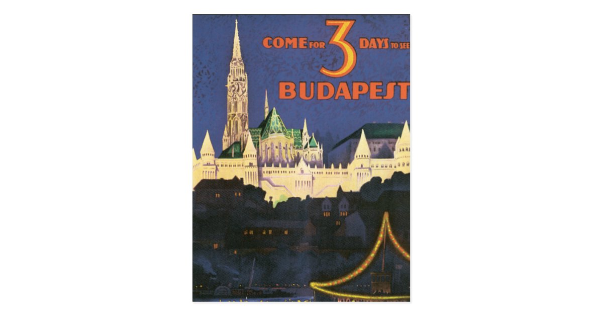 Vintage Budapest Postcard | Zazzle.co.uk