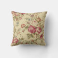 Vintage Cabbage Rose Design Cushion | Zazzle