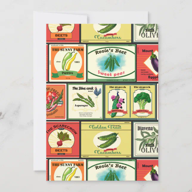 Vintage canned goods-Vegetables labels | Zazzle