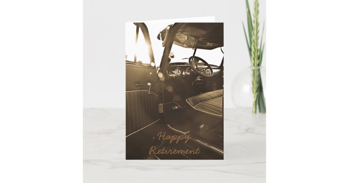 Vintage Car Retirement Card | Zazzle