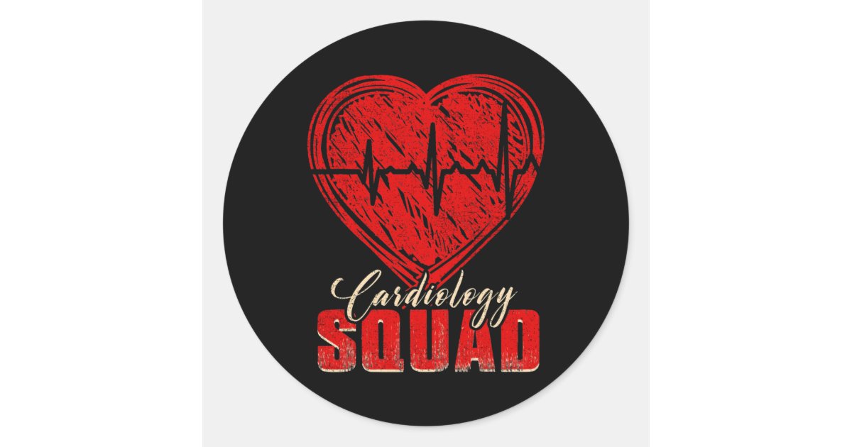 Vintage Cardiology Squad Cardiovascular Classic Round Sticker | Zazzle