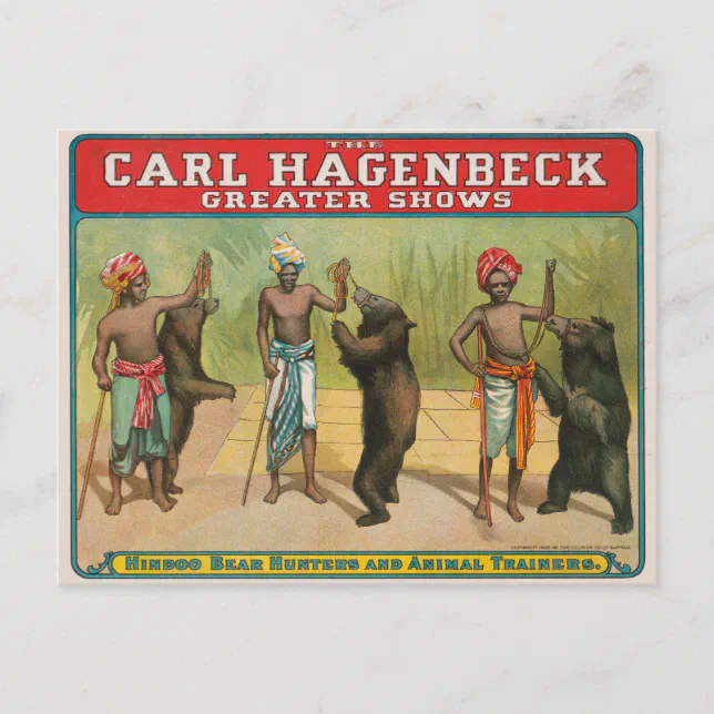 Vintage Carl Hagenbeck Circus Poster Postcard | Zazzle