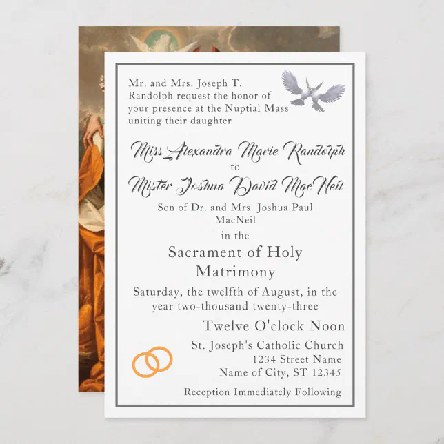 Vintage Catholic Wedding Invitation | Zazzle