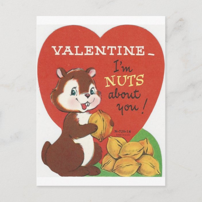 Vintage Chipmunk Valentine Holiday Postcard | Zazzle.co.uk