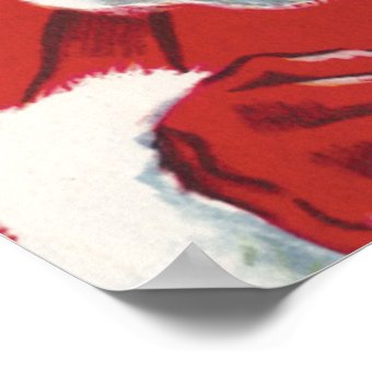 Vintage Christmas, Jolly Winking Santa Claus Poster | Zazzle