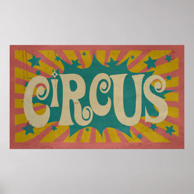 Vintage Circus retro poster art fun tent stripes | Zazzle