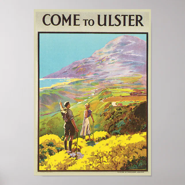 Vintage Come to Ulster British Isles Travel Poster | Zazzle