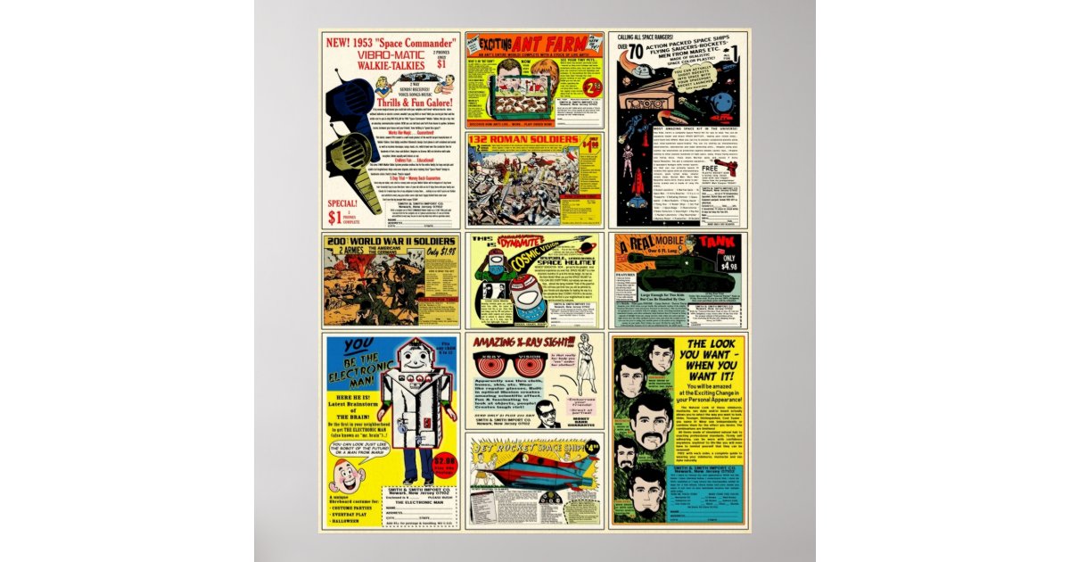 Vintage Comic Ads Poster | Zazzle