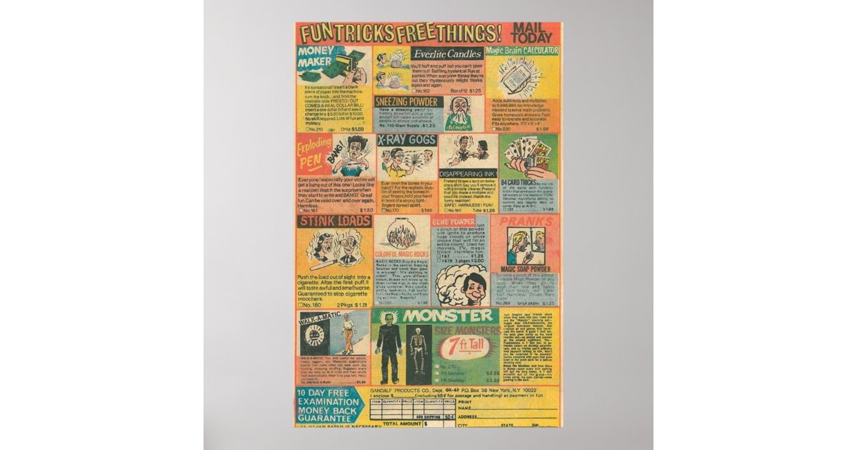 Vintage Comic Book AdvertisementsAds Poster | Zazzle