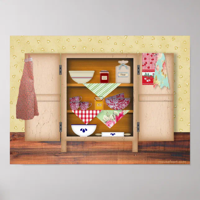 Vintage Cupboard Poster | Zazzle
