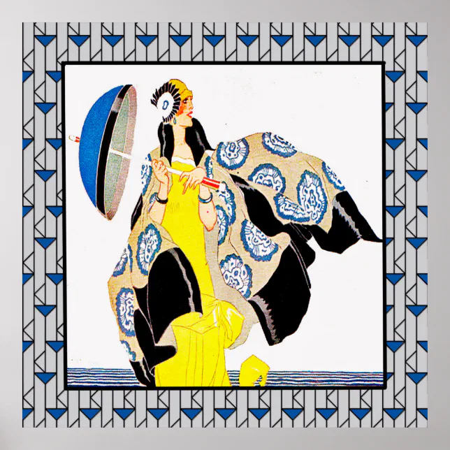Vintage Deco Lady Poster | Zazzle