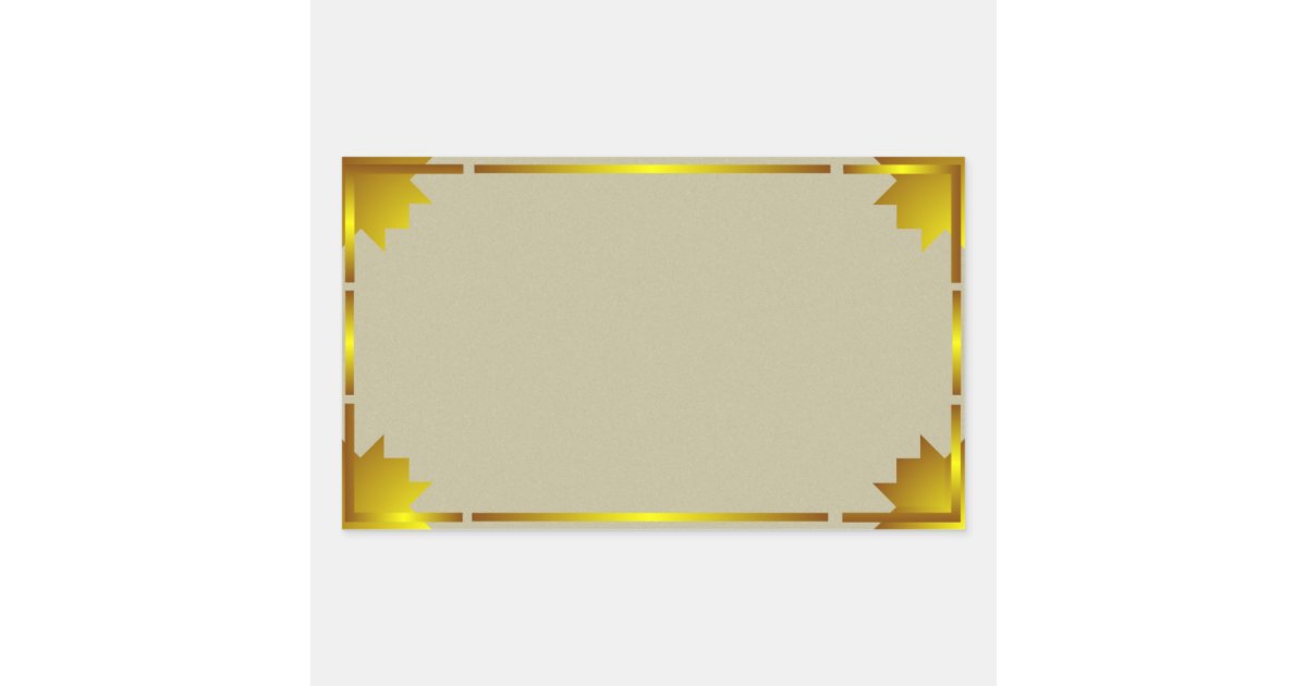 Vintage Decorative Gold Border Label Sticker | Zazzle