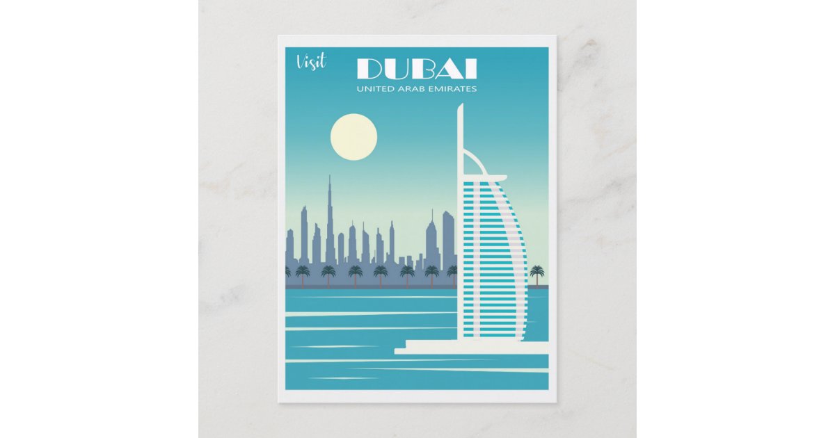 Vintage Dubai United Arab Emirates Travel Postcard | Zazzle
