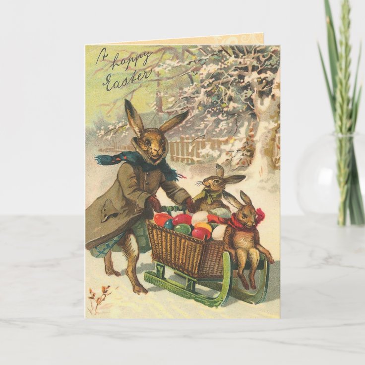 Vintage Easter Bunny Card | Zazzle