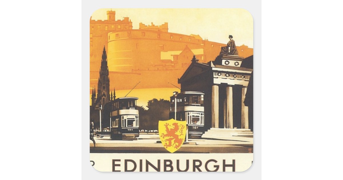 Vintage Edinburgh LNER Square Sticker | Zazzle