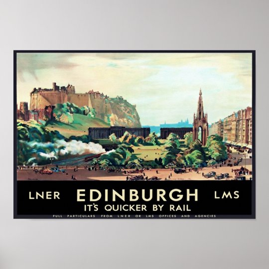 Vintage Edinburgh Scotland Travel Poster | Zazzle.co.uk