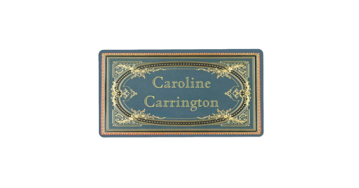 Vintage Engraved Leather Effect Personal Stickers | Zazzle