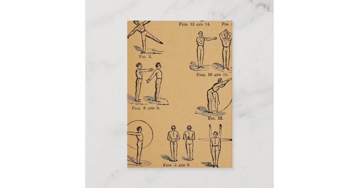 Vintage Exercise Workout Gym Personal Trainer Business Card | Zazzle