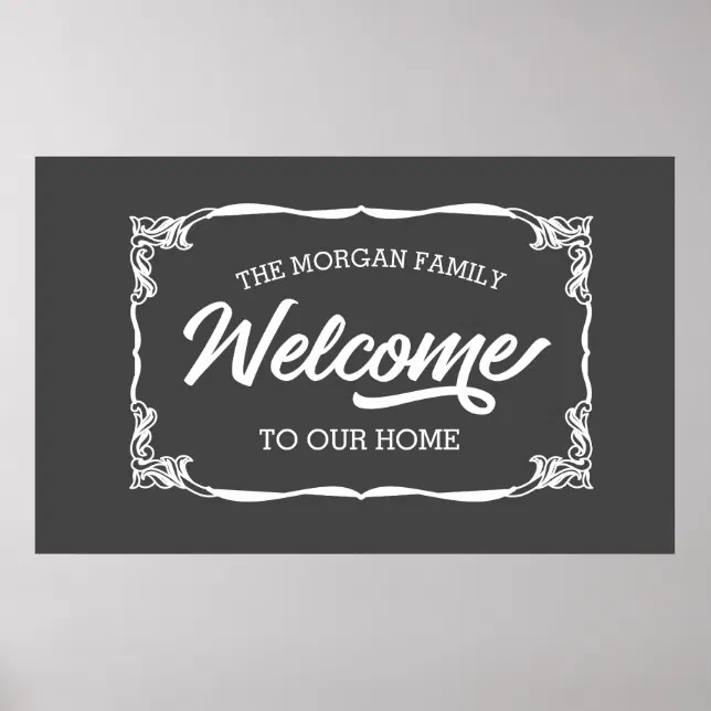 vintage farmhouse family welcome poster | Zazzle