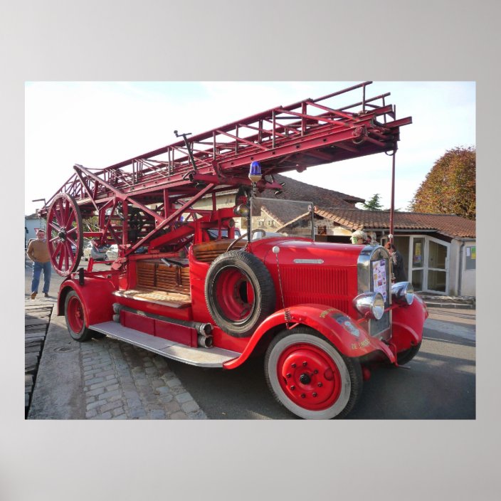 Vintage Fire Engine.... Poster | Zazzle.co.uk
